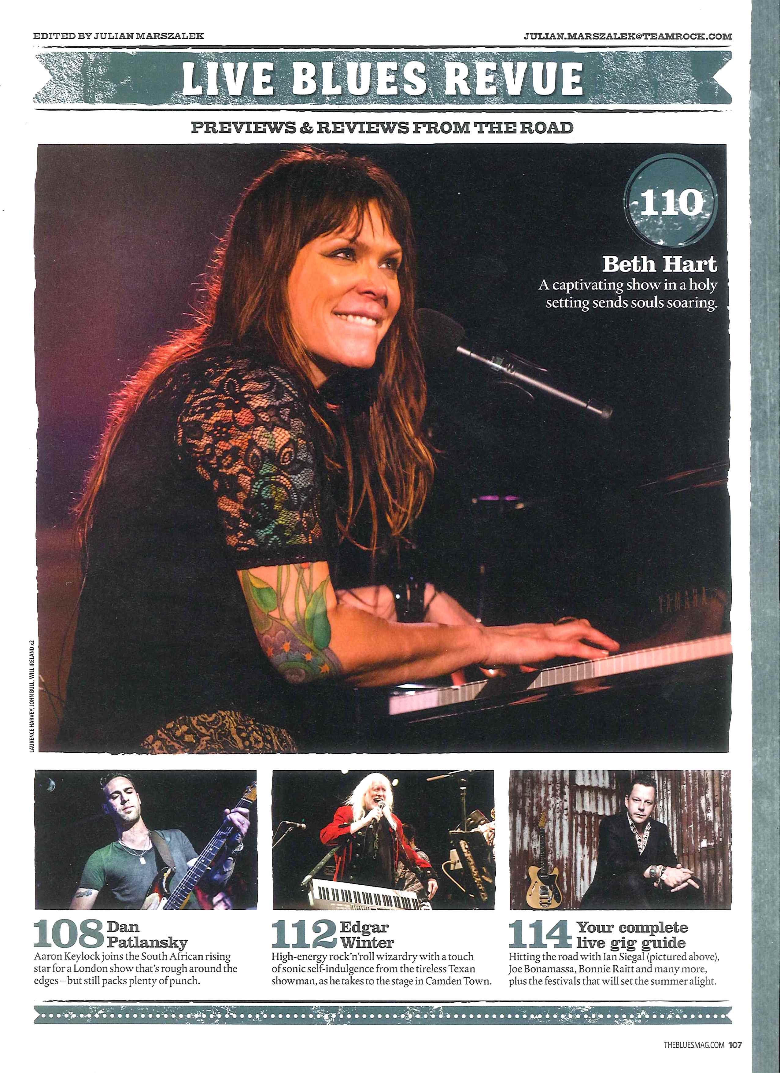 Union Chapel review in Blues Magazine | Beth Hart